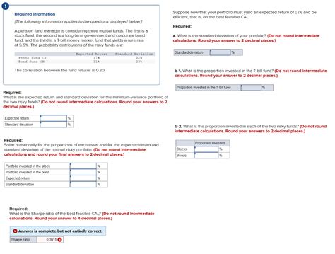 Solved Required What Is The Expected Return And Standard
