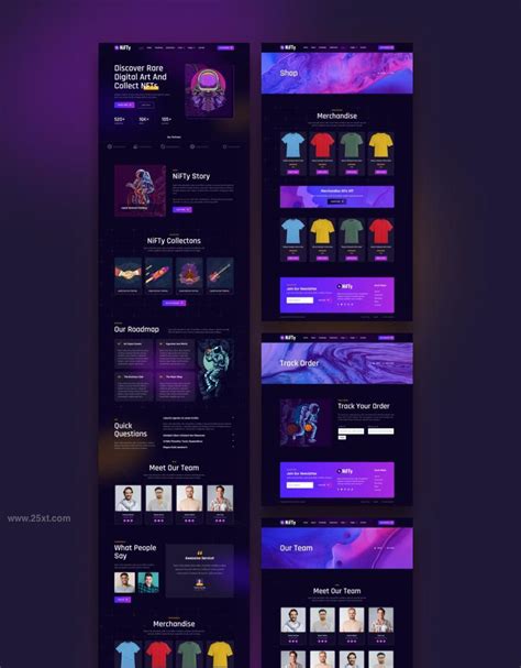 NFT数字藏品开发团队网站界面设计模板 NiFTy 学堂