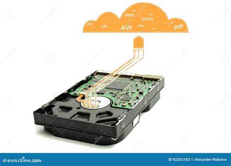 Hard Disk And Cloud Storage For Your Files Stock Illustration