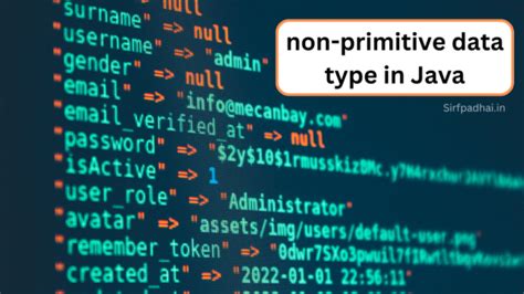 Non Primitive Data Type In Java Sirf Padhai
