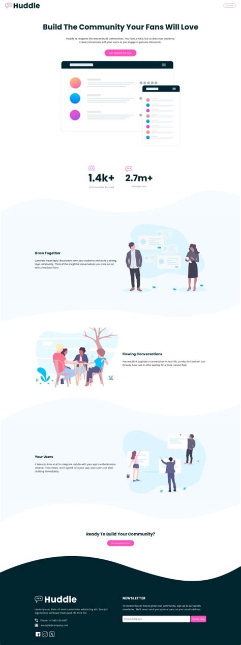 Frontend Mentor Huddle Landing Page With Curved Sections Coding Challenge Solution