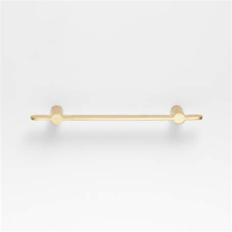 Flat 4 Brushed Brass Cabinet Drawer Bar Pull Reviews Crate And Barrel