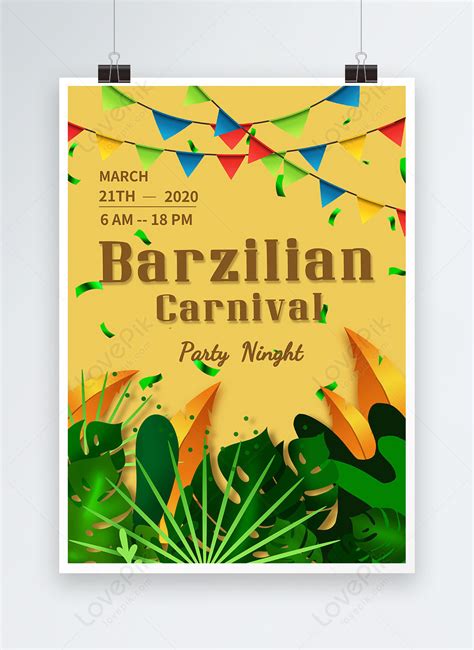 활기찬 오렌지 브라질 카니발 포스터 이미지 사진 465894168 무료 다운로드