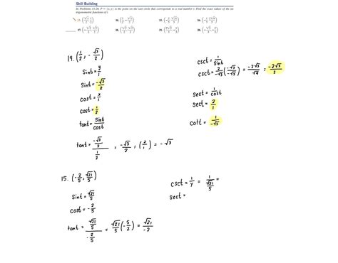 Grade 12 Precalculus Evaluating Six Trigonometric Functions Given A