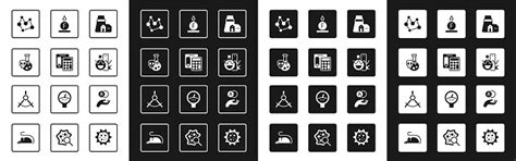설정 발전소 공장 계산기 독성 액체테스트 튜브 화학 공식 기본 기하학적 모양 물리의 힘 원자와 그리기 나침반 아이콘 벡터 0명에 대한 스톡 벡터 아트 및 기타 이미지