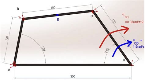 120 A B 180 138 E C 300 095 170 αcd 035 Rads2 D ωcd 15 Rads