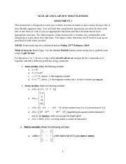 Matlab Assignment Pdf MATLAB AND LABVIEW FOR ENGINEERS ASSIGNMENT This Homework Is