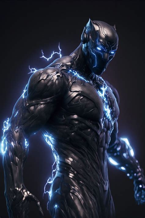 Black Panther In The Dark With Blue Lightning Black Panther Hd