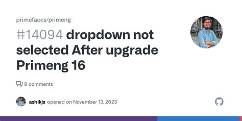 Dropdown Not Selected After Upgrade Primeng 16 · Issue 14094 · Primefacesprimeng · Github