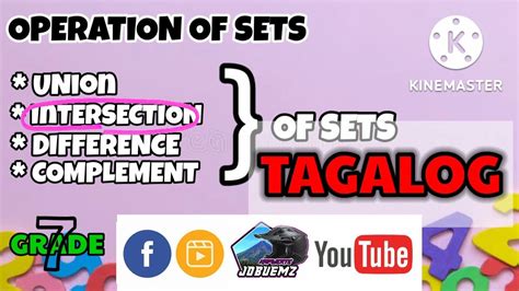 SETS OF OPERATION INTERSECTION OF SETS GRADE 7 TAGALOG Intersection