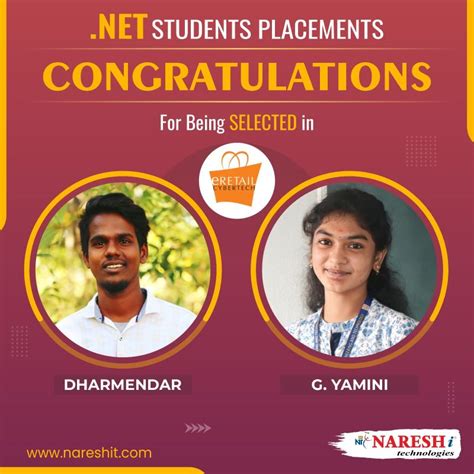 Naresh I Technologies On Linkedin Congratulations Placement Job Career Recruitment Hiring
