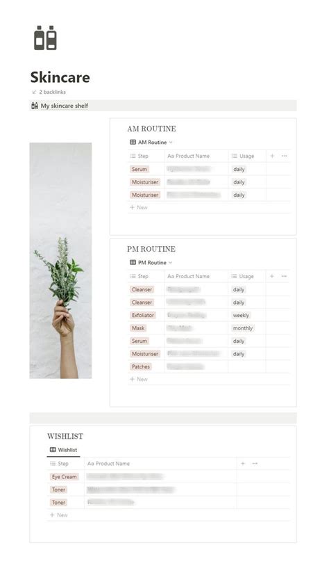 Notion Template Skincare Tracker Artofit