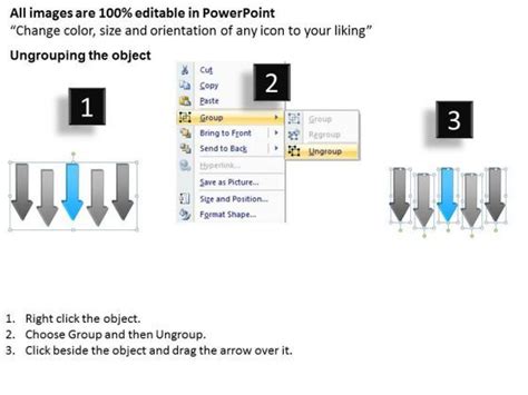 PowerPoint Arrow Shapes 5 Stages Parallel Staggered Process Slides