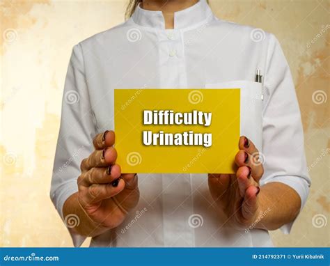 Healthcare Concept About Difficulty Urinating With Phrase On The Page Stock Image Image Of