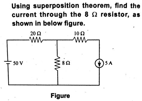 solved using superposition theorem find the current through