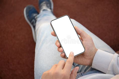 Male Hands Holding Phone With App Vpn Creation Internet Protocol Stock Image Image Of Digital