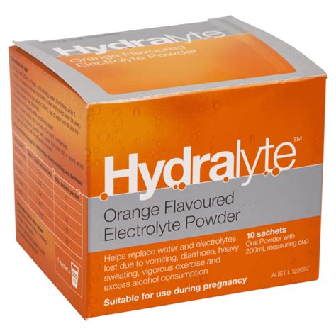 Hydralyte Electrolyte Powder 10 Sachets Orange Discount Chemist