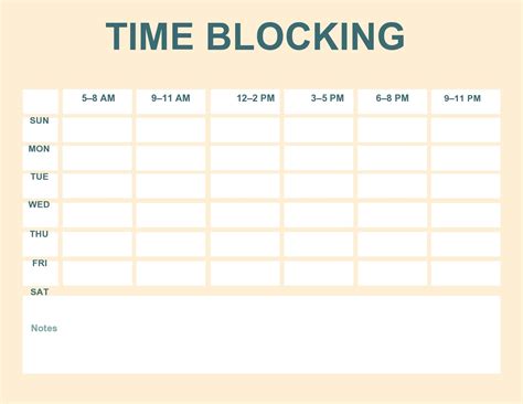 39 Printable Time Blocking Templates Free Templatelab