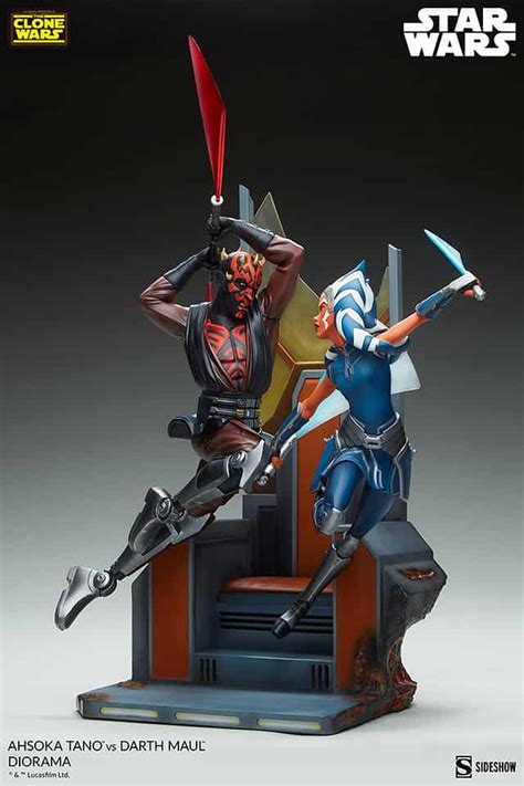 Ahsoka Tano Vs Darth Maul Diorama By Sideshow Collectibles Legacy