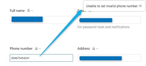 Fresh Installation Unable to set invalid phone number ℹ Support