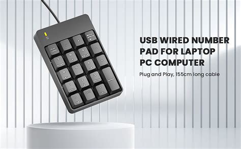 Wired Number Pad Usb Numeric Keypad 19 Key Number Keypad Keyboard For Laptop Pc