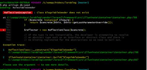 Reflectionexception Class Blogstableseeder Does Not Exist Dataops
