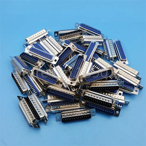 50pcs Db25 Male Two Row 25pin Wire Solder Diy Plug Parallel Interface