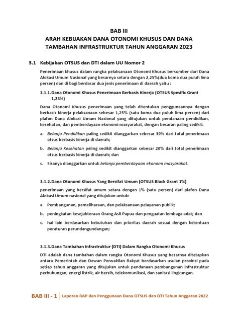 Laporan Otsus 2023 Bab 3 Pdf