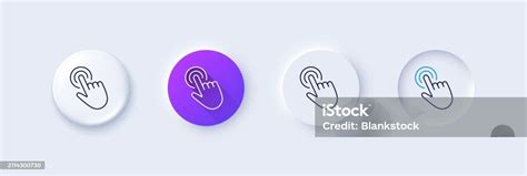 hand cursor line icon click action sign line icons vector stock
