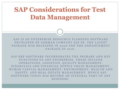 PPT SAP Test Data PowerPoint Presentation Free Download ID 8389204