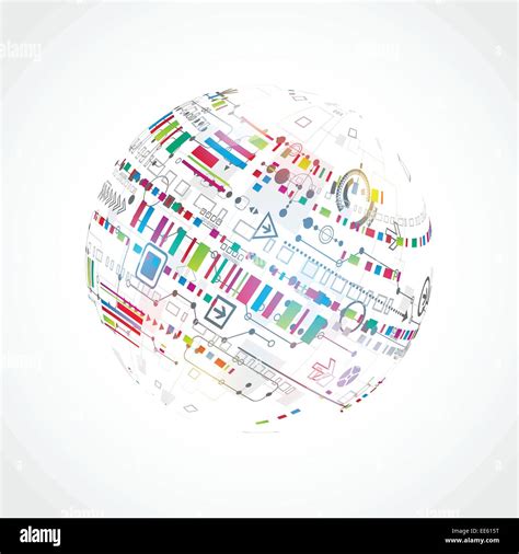 Abstract Technological Background With Various Technological Elements