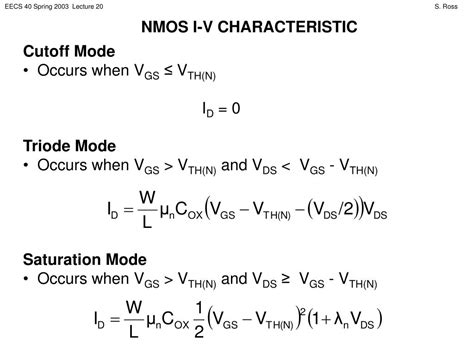 PPT Today We Will Review NMOS And PMOS I V Characteristic Practice Useful Method For Solving