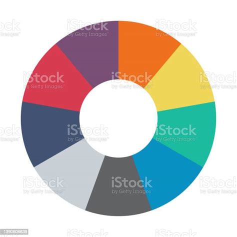 인포그래픽 파이 차트 주기 프리젠 테이션 도표 9 섹션 흰색 배경에서 격리된 벡터 0명에 대한 스톡 벡터 아트 및 기타 이미지 0명 개념 계획 Istock