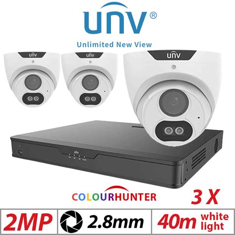 2mp 4ch Uniview Balun Kit 3x Colourthunter 24 7 Colour Hd Turret
