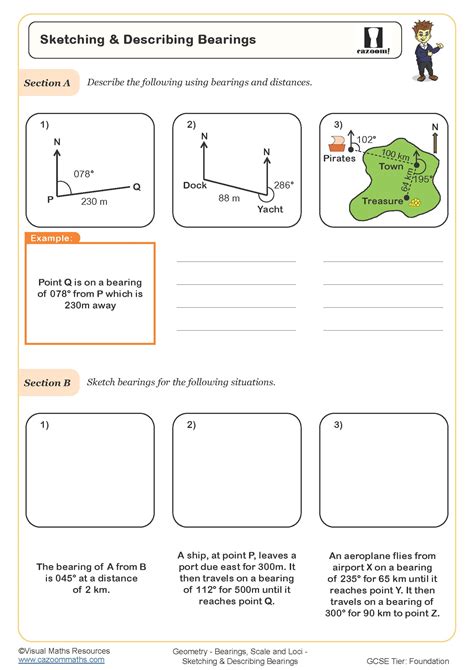 Calculating Bearings A Worksheet Fun And Engaging Pdf Worksheets