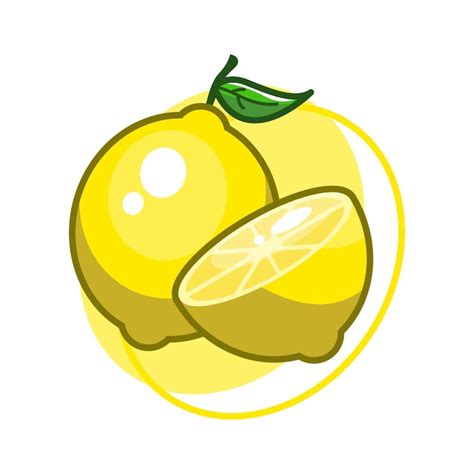 레몬 과일 그리기 일러스트 디자인 프리미엄 벡터