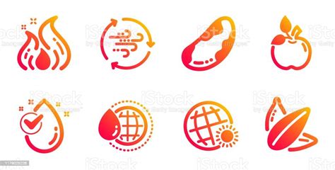 세계 물 화재 에너지 및 풍력 에너지 아이콘 세트 에코 식품 브라질 너트 와 세계 날씨 표지판 벡터 0명에 대한 스톡 벡터 아트 및 기타 이미지 Istock