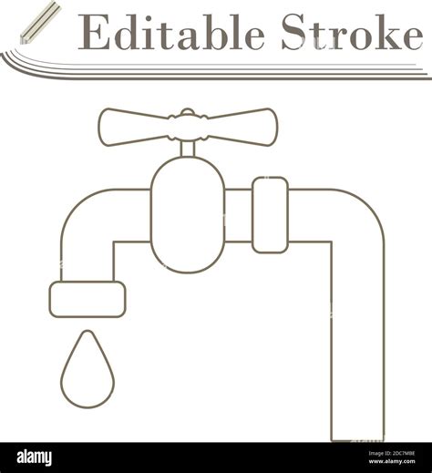 Flat Design Pipe With Valve Icon Editable Stroke Simple Design Vector Illustration Stock