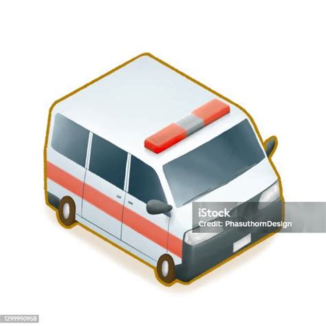 보안 경찰관 밴 빨간 사이렌 구급차 자동차 차량 등색 만화 아이콘 래스터 일러스트 수채화에 대한 스톡 벡터 아트 및 기타 이미지 수채화 구급차 안전 Istock