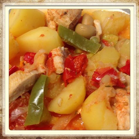 Recette Filet De Poulet Aux 🥔 Pommes De Terre 🌶️ Poivron 🍅 Tomates Au