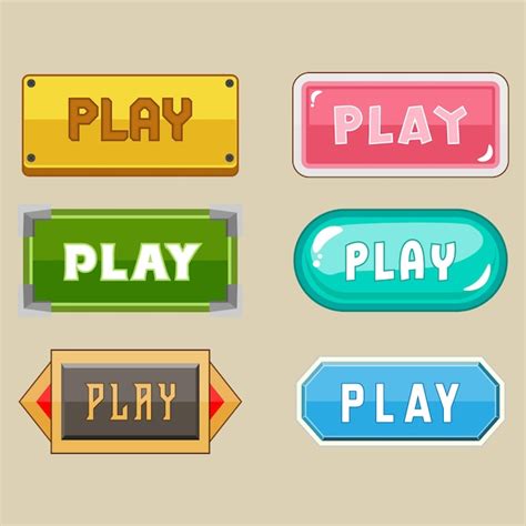 Premium Vector Play Button Game Set