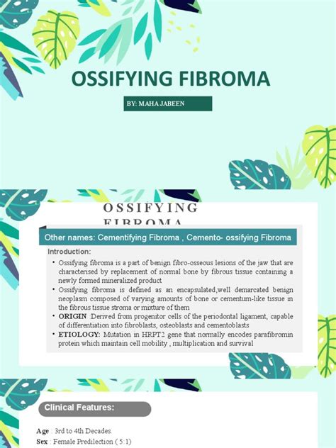 Ossifying Fibroma Pdf Bone Benign Tumor