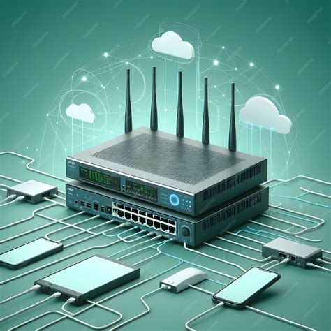 A Network Switch And Router Powering The Internet Connection For Multiple Computers In The
