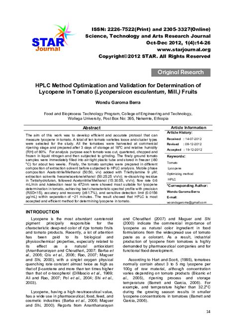 pdf hplc method optimization and validation for determination of