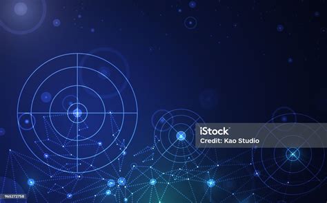추상적인 컴퓨터 네트워크 연결 디지털 기술 개념입니다 과녁에 대한 스톡 벡터 아트 및 기타 이미지 과녁 분자 입자 Istock