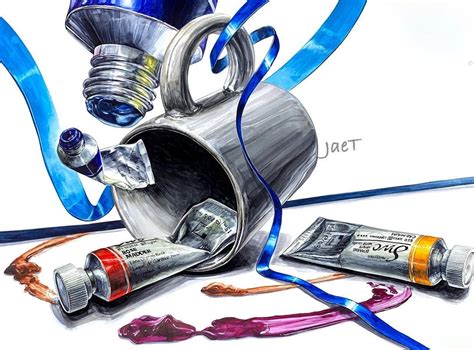 재티 On Instagram 물감리본머그컵 완성 배경까지 더 그릴 예정 Youtube로 과정영상을 보러오세요 Architect Drawing