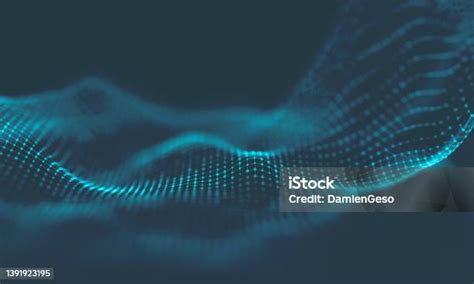 추상적 인 음악 배경 빅 데이터 파티클 흐름 시각화 과학 인포그래픽 미래 일러스트레이션 음파 사운드 시각화 3차원 형태에 대한 스톡 벡터 아트 및 기타 이미지 Istock