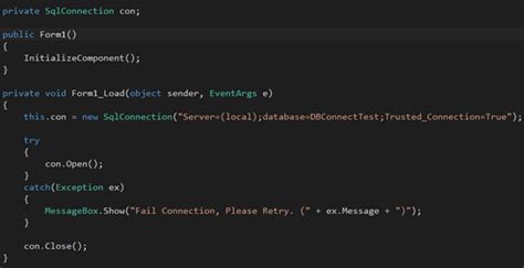 C Sql Server 연동 작업 Sqlconnection
