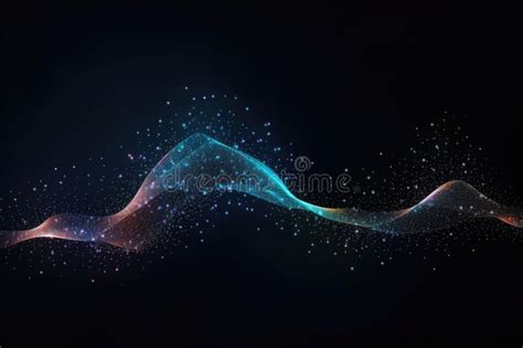 Wave Of Dots And Interweaving Of Lines Abstract Background Network Connection Structure Stock