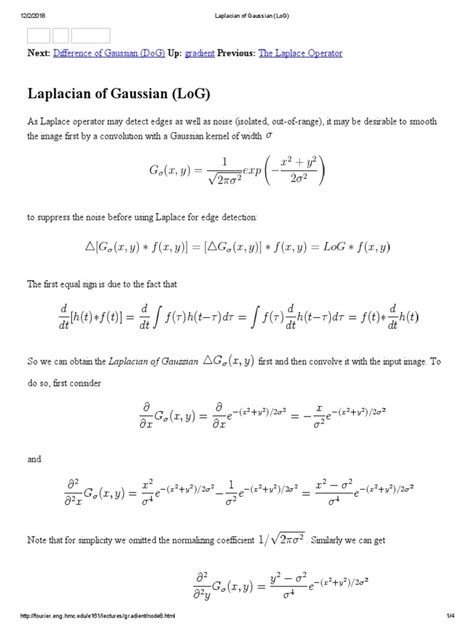 Laplacian Of Gaussian Log Pdf Normal Distribution Convolution